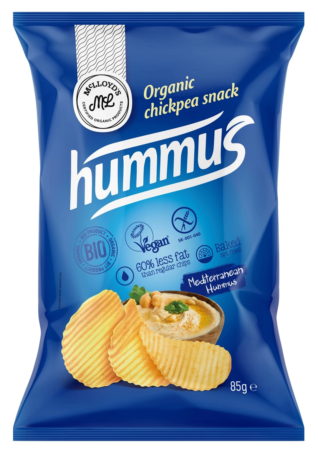 Chipsuri de năut cu aromă de humus fără gluten BIO 85 g - MCLLOYDS Cel ...