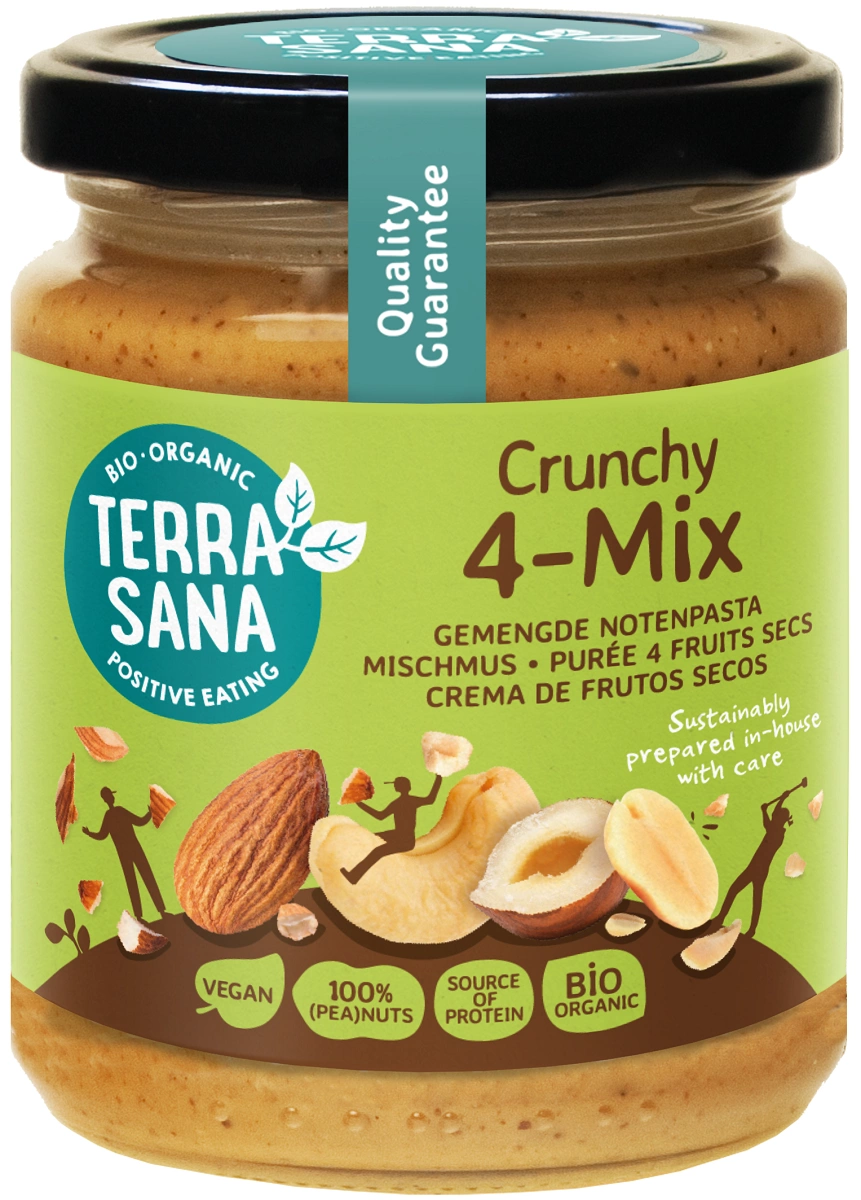 Crema de nuci Crunchy mix (4 nuci) bio 250 g - Terrasana - TERRASANA ...